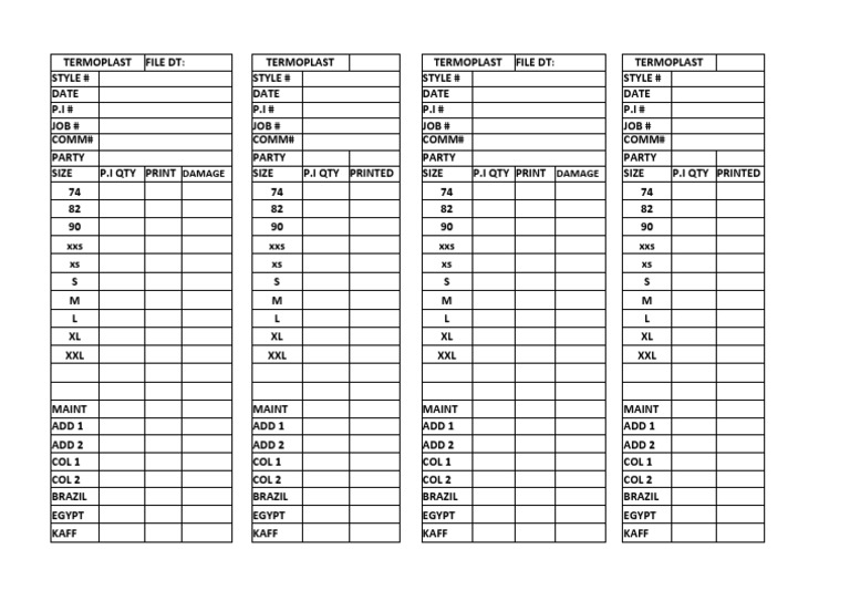 New Job Card Format | PDF