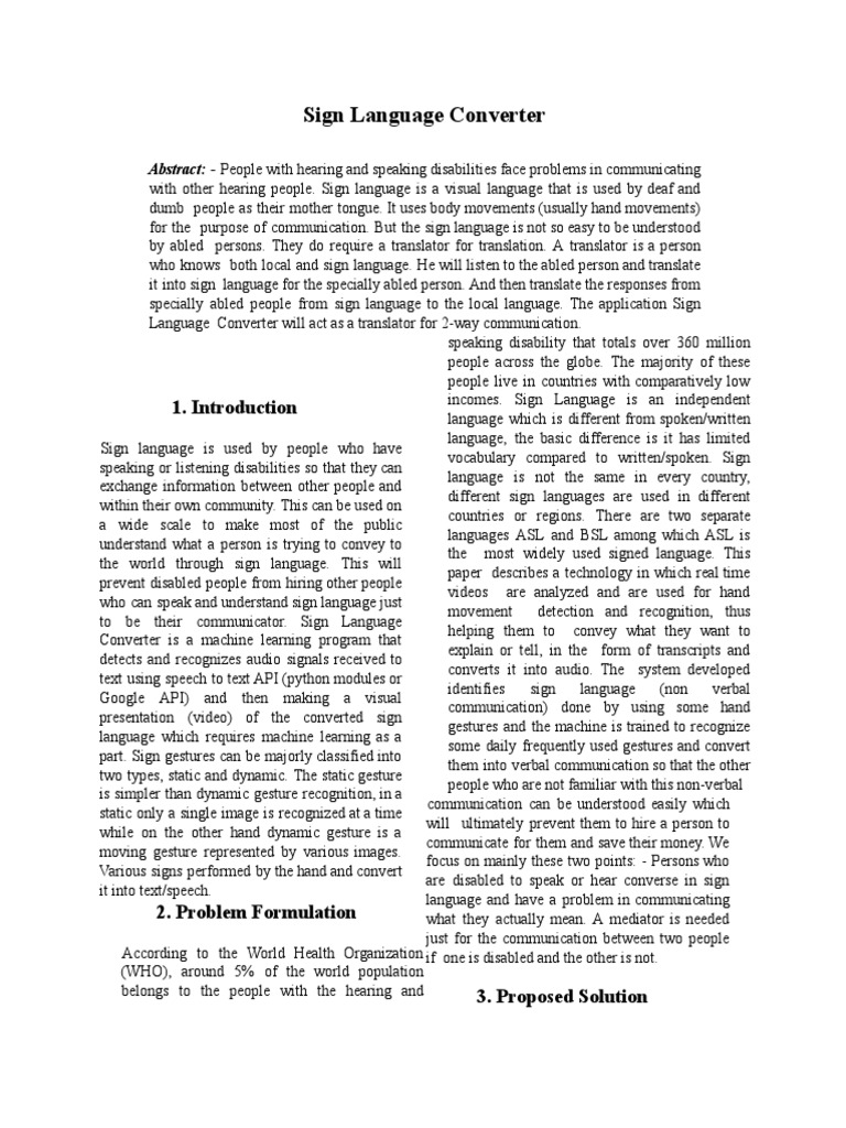 Sign Language Converter | Download Free PDF | Sign Language | Deep Learning