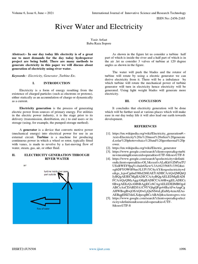 River Water and Electricity | PDF | Turbine | Electricity Generation