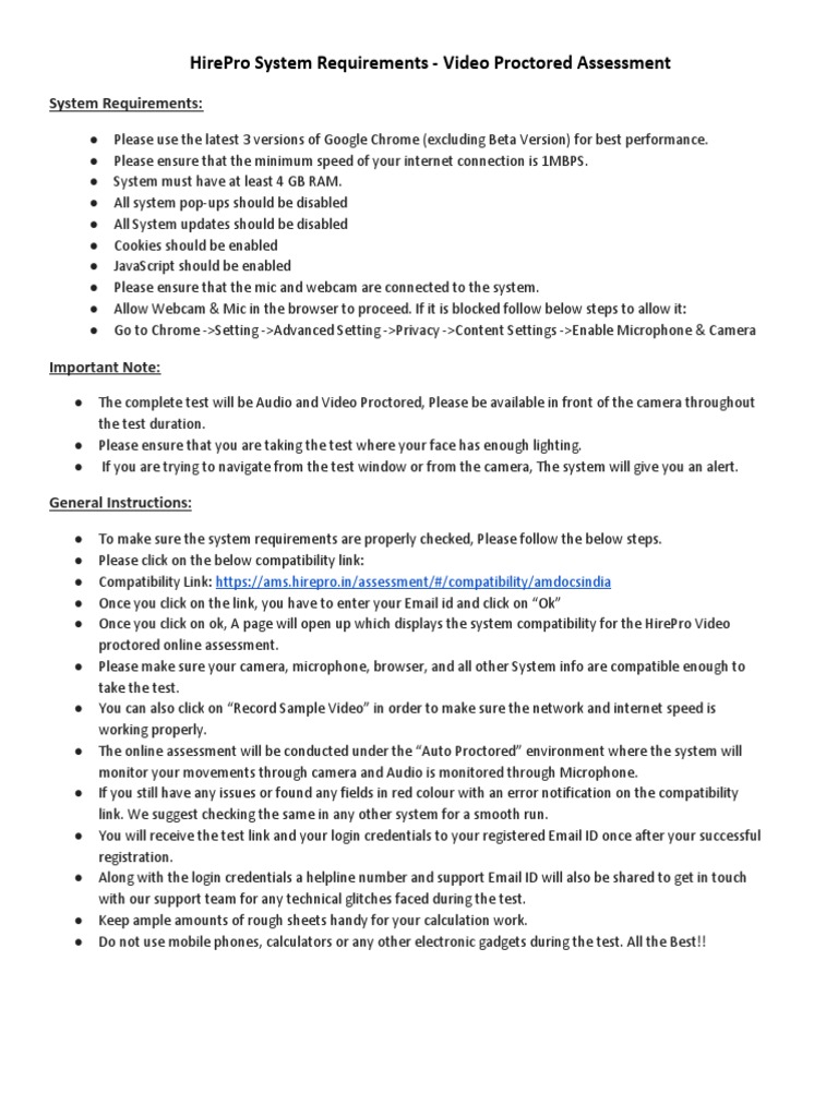 HirePro Video Assessment System Guide | PDF | Computer Science | Computing