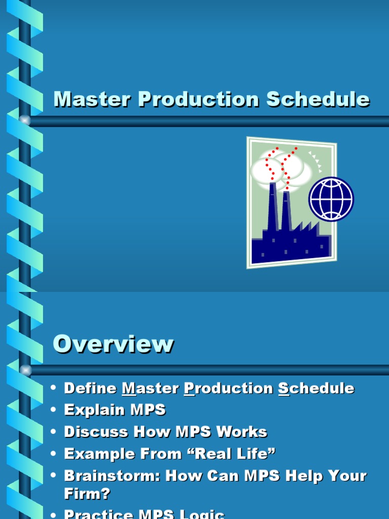 Master Production Schedule Overview | PDF | Inventory | Supply Chain ...