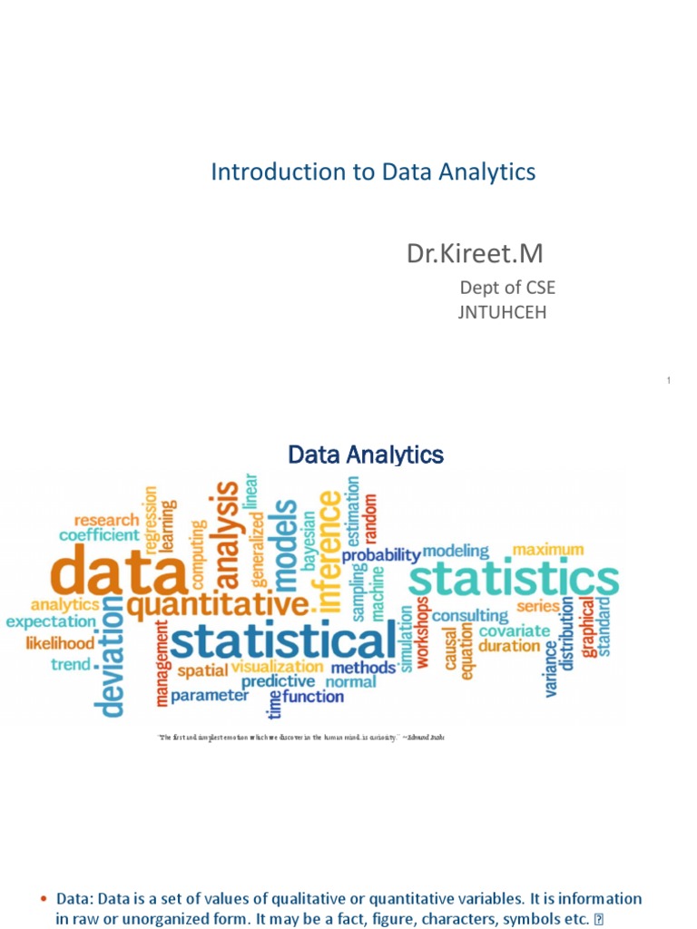 Data Analytics - Intro | Download Free PDF | Analytics | Data Analysis