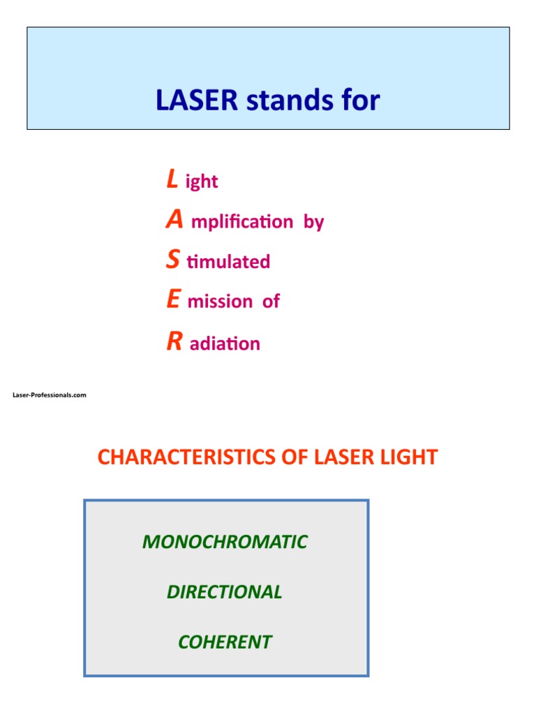 LASER Stands For: L A S E R | PDF | Laser | Laboratory Equipment