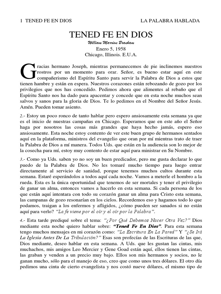 Tened Fe en Dios | PDF | Cristo (título) | Fe