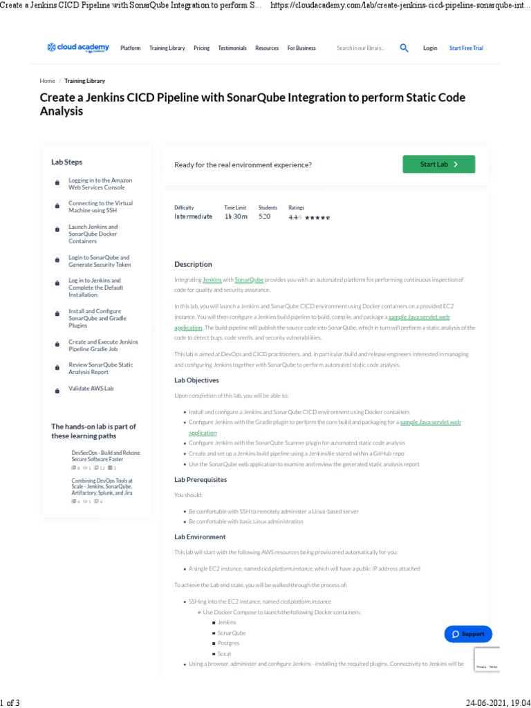 Create A Jenkins Cicd Pipeline With Sonarqube Integration To Perform Static Code Analysis Pdf 