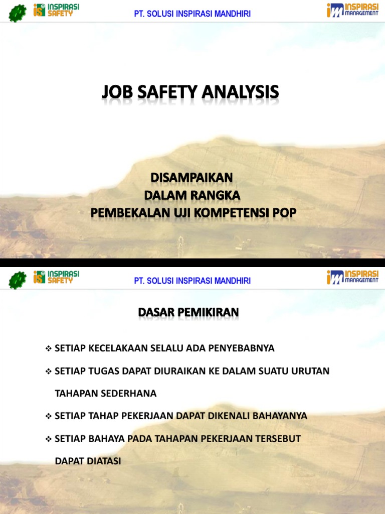 POP - Job Safety Analysis (JSA) | PDF