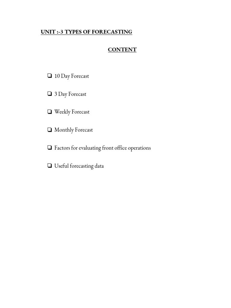 Unit - 3 Types of Forecasting | PDF | Forecasting | Statistics