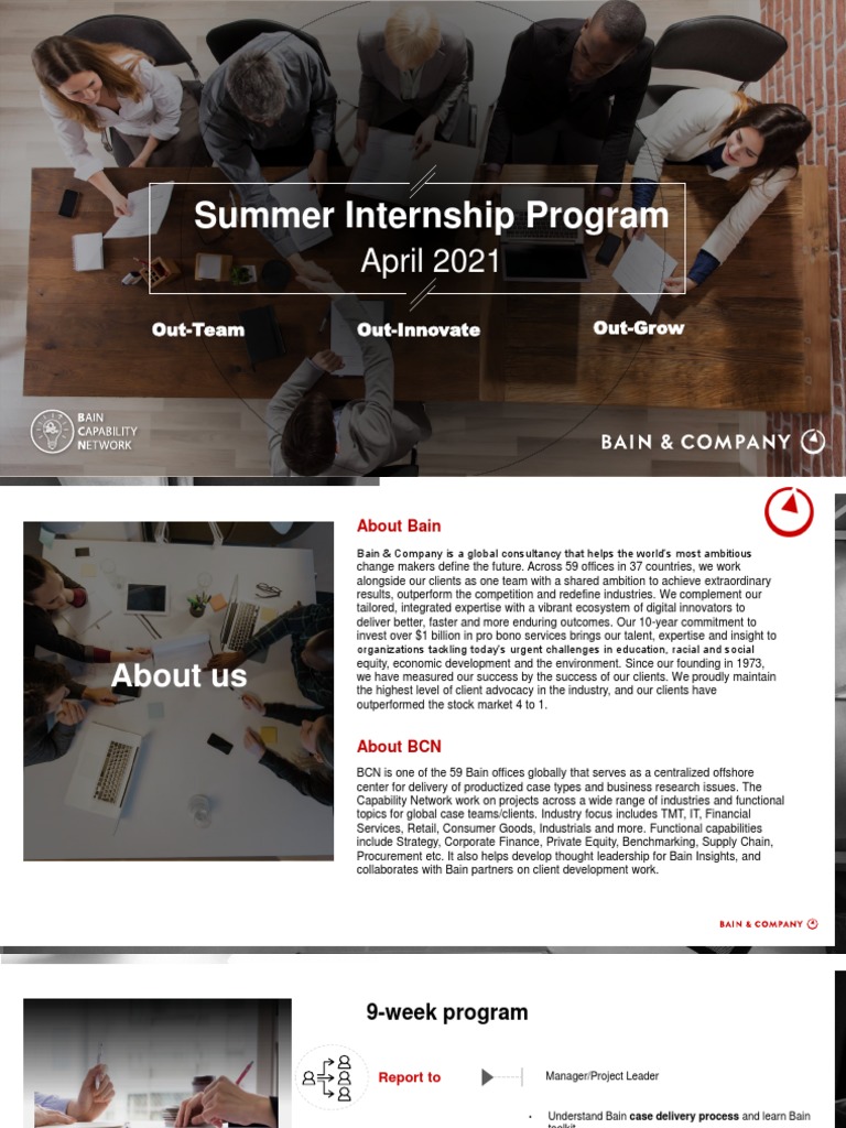 BCN Summer Internship 2021 Overview | PDF | Business | Science