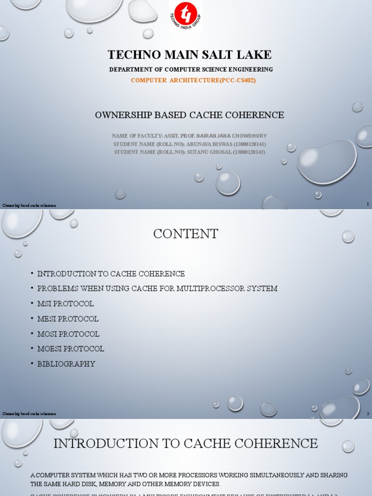 An Analysis of Ownership Based Cache Coherence Protocols Including MSI ...