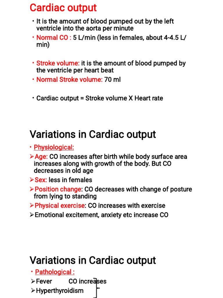BSC Nursing - Cardiac Output | PDF | Heart | Diastole