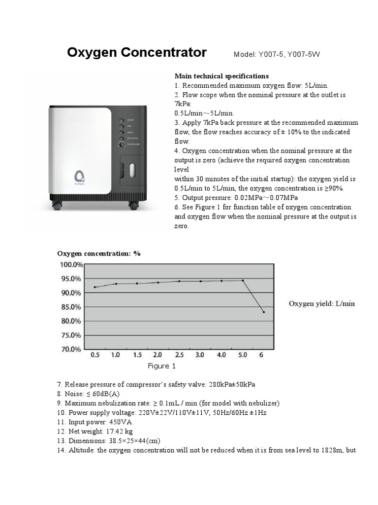 Oxygen Concentrator: Main Technical Specifications | PDF | Oxygen ...
