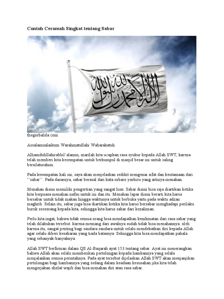 Contoh Ceramah Singkat Tentang Sabar | PDF