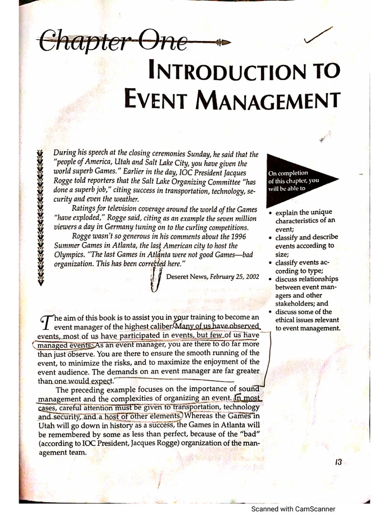 Unit - 1 Introduction To Event Management | PDF