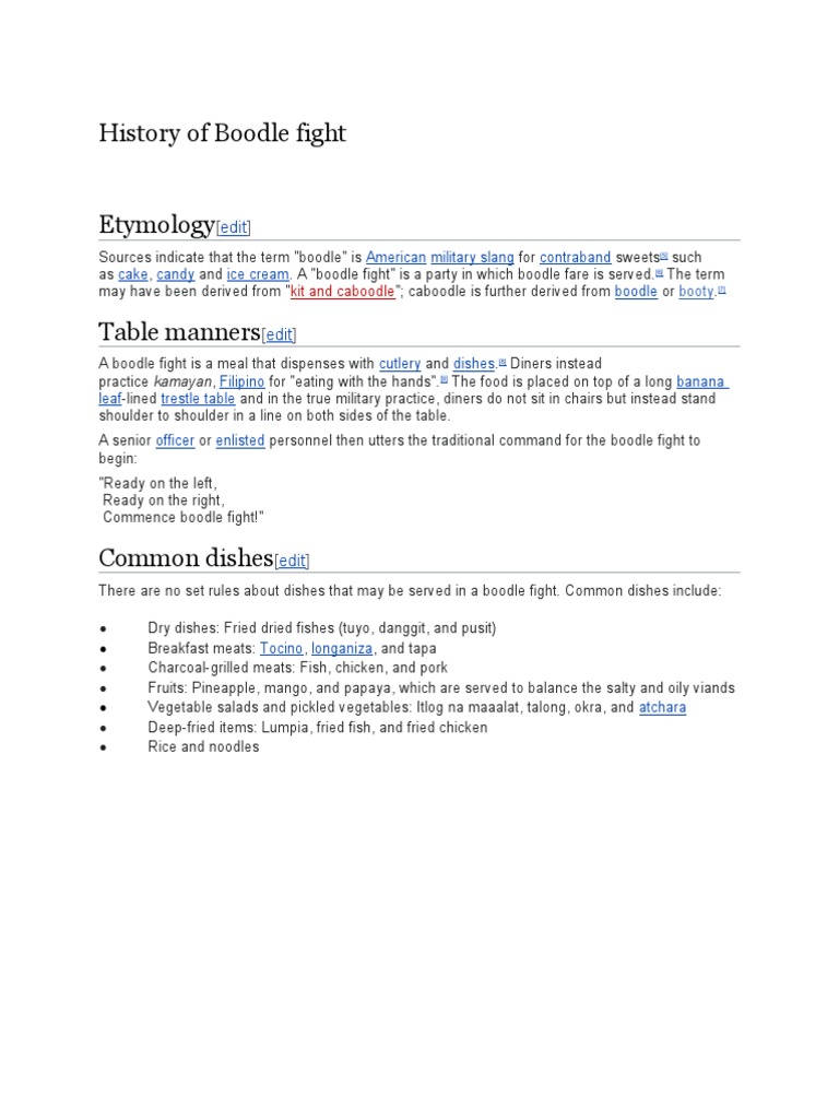 History and Tradition of Boodle Fight | PDF