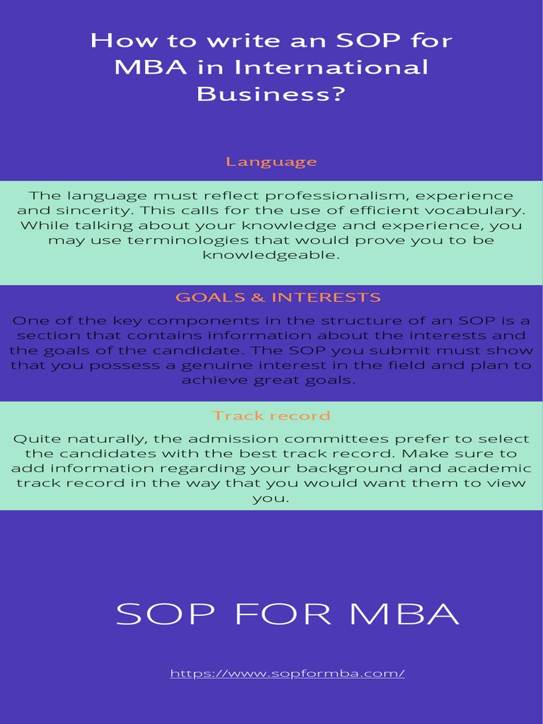 How To Write An SOP For MBA in International Business | PDF