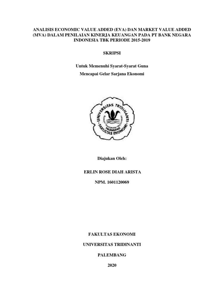 Analisis EVA & MVA BNI 2015-2019 | PDF | Bisnis | Pengelolaan Keuangan & Uang