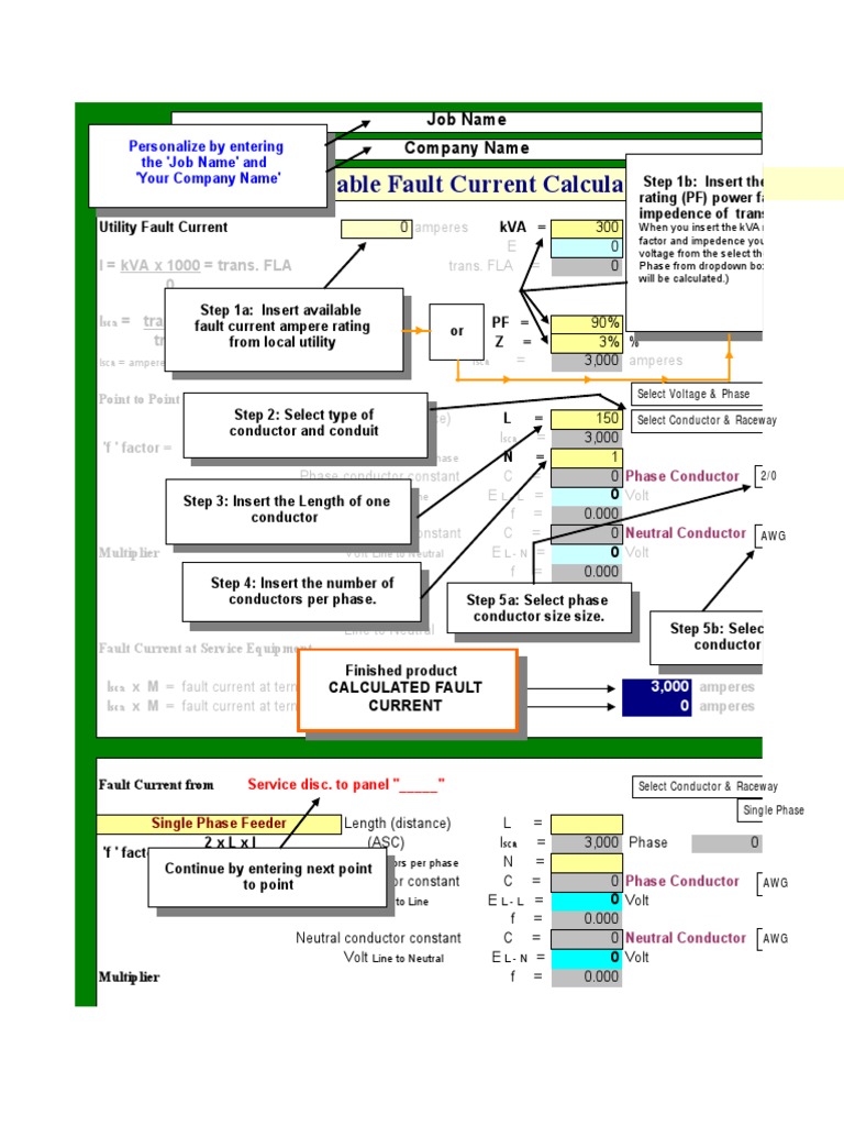 Available Fault Current Calculation Guide | PDF | Volt | Manufactured Goods