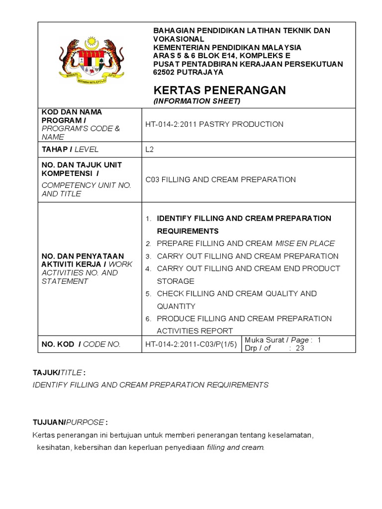 Kertas Penerangan: Program'S Code & Name | PDF