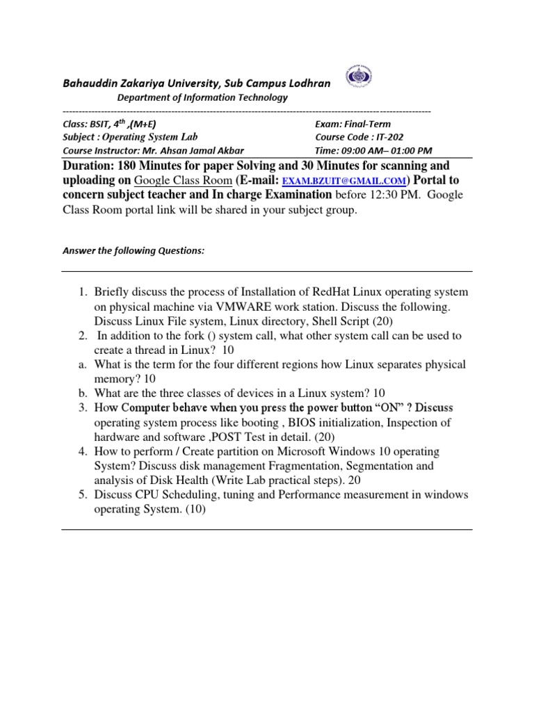 OS LAB BSIT 4 Final | PDF