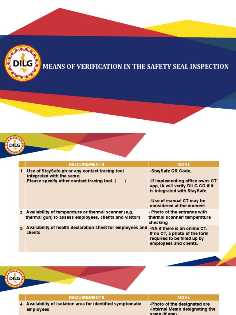 Means of Verification in The Safety Seal Inspection | Download Free PDF ...