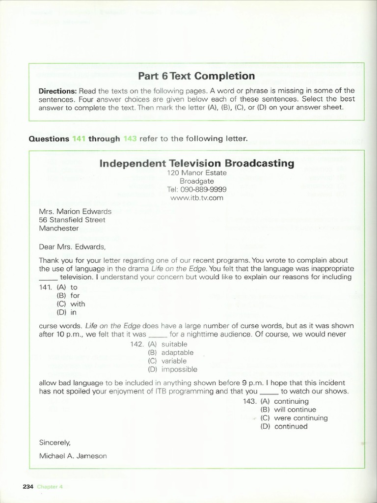 Reading Part 6 Practice Test | PDF