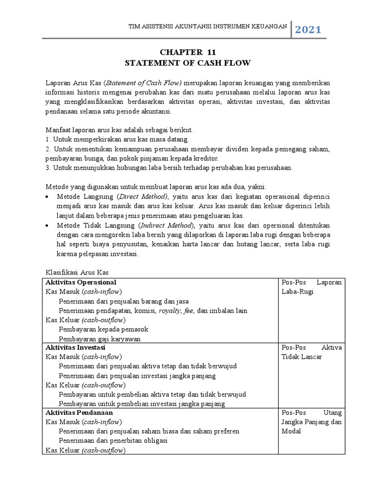 Modul Chapter 11 - Statement of Cash Flow | PDF