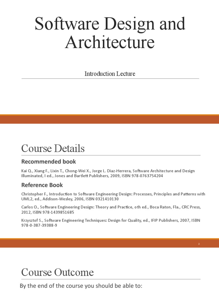 Software Design and Architecture: Introduction Lecture | PDF | Software Architecture | System