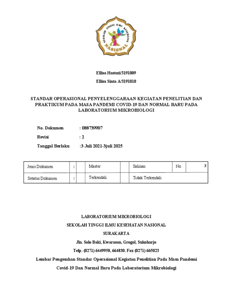 Sop Lab Mikrobiologi | PDF