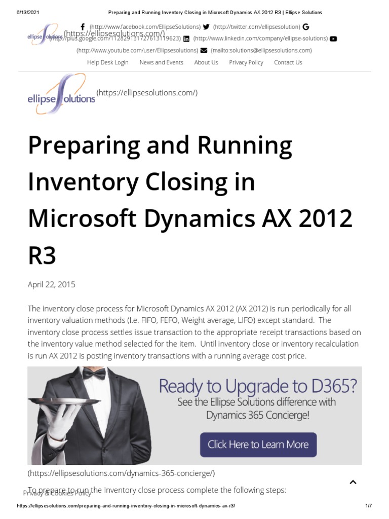 Preparing and Running Inventory Closing in Microsoft Dynamics AX 2012 ...