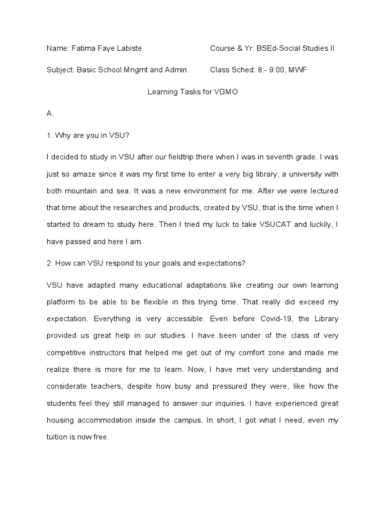 Learning Task For VGMO-Labiste | PDF | Behavior Modification | Learning