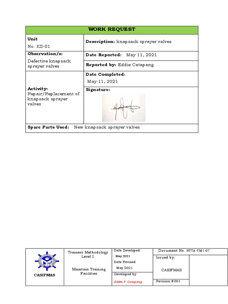 08 - Work Request | PDF