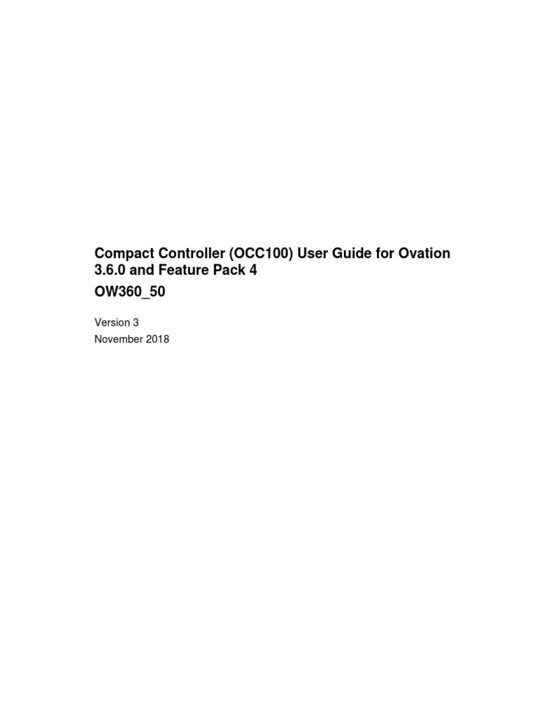 Compact Controller (OCC100) User Guide For Ovation 3.6.0 and Feature Pack 4 OW360 - 50 | PDF ...