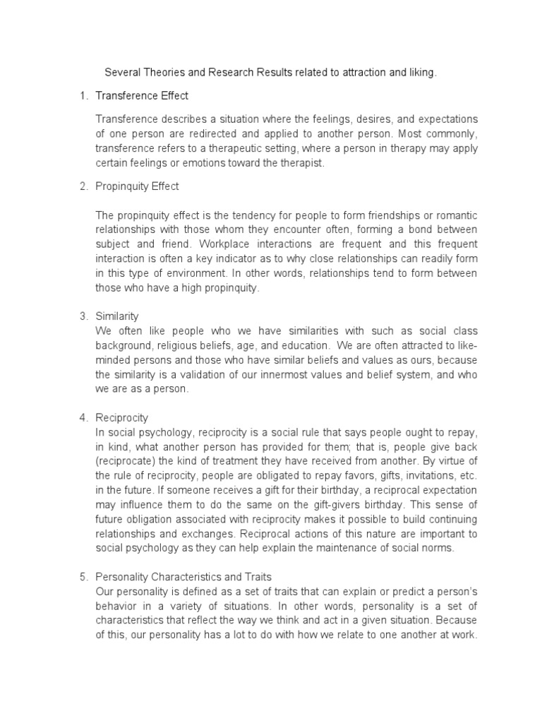 Theories of Attraction and Liking | PDF | Social Psychology | Friendship