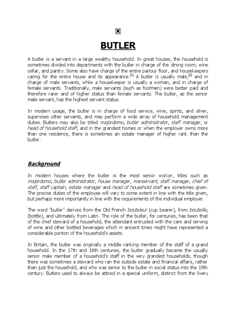 BUTLER | PDF | Labour | Employment