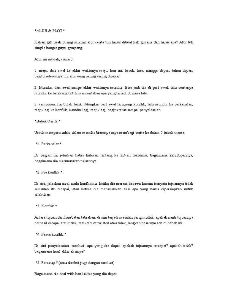 Alur & Plot (CS) | PDF
