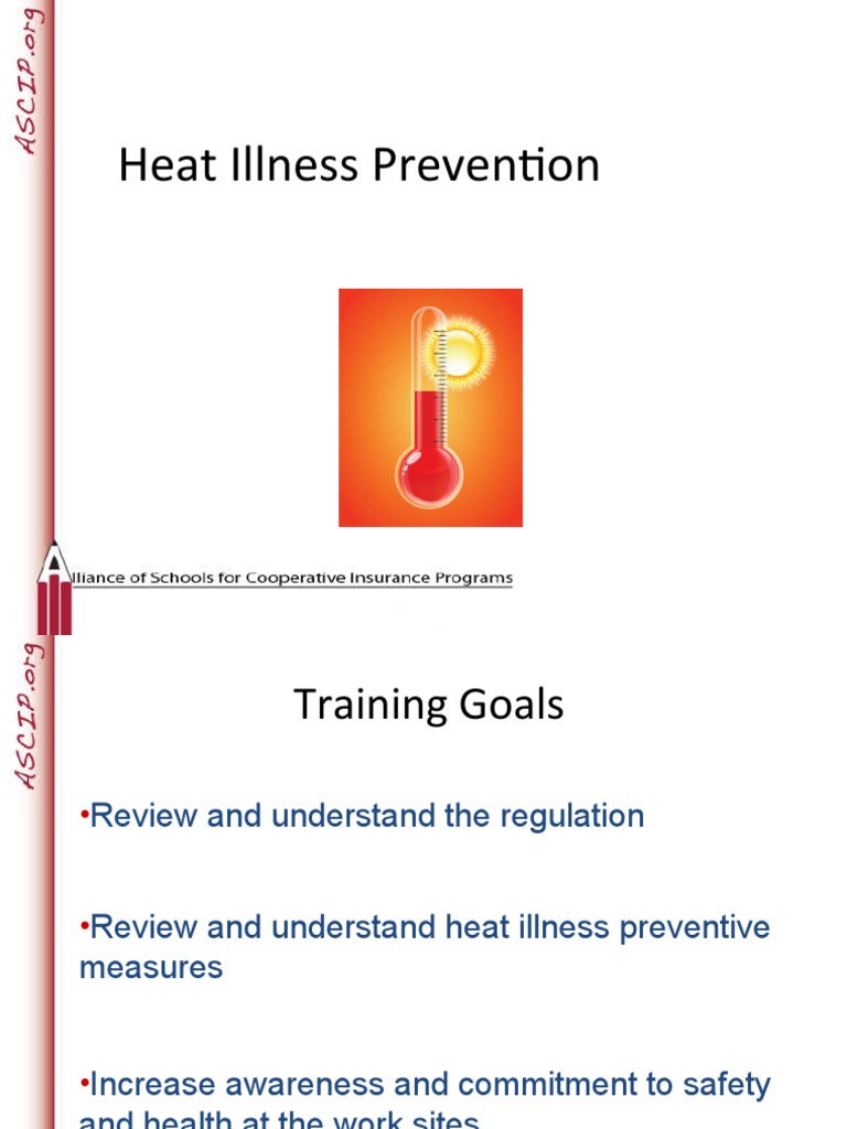 ASCIP Heat Illness Prevention Training Template | PDF | Hyperthermia ...