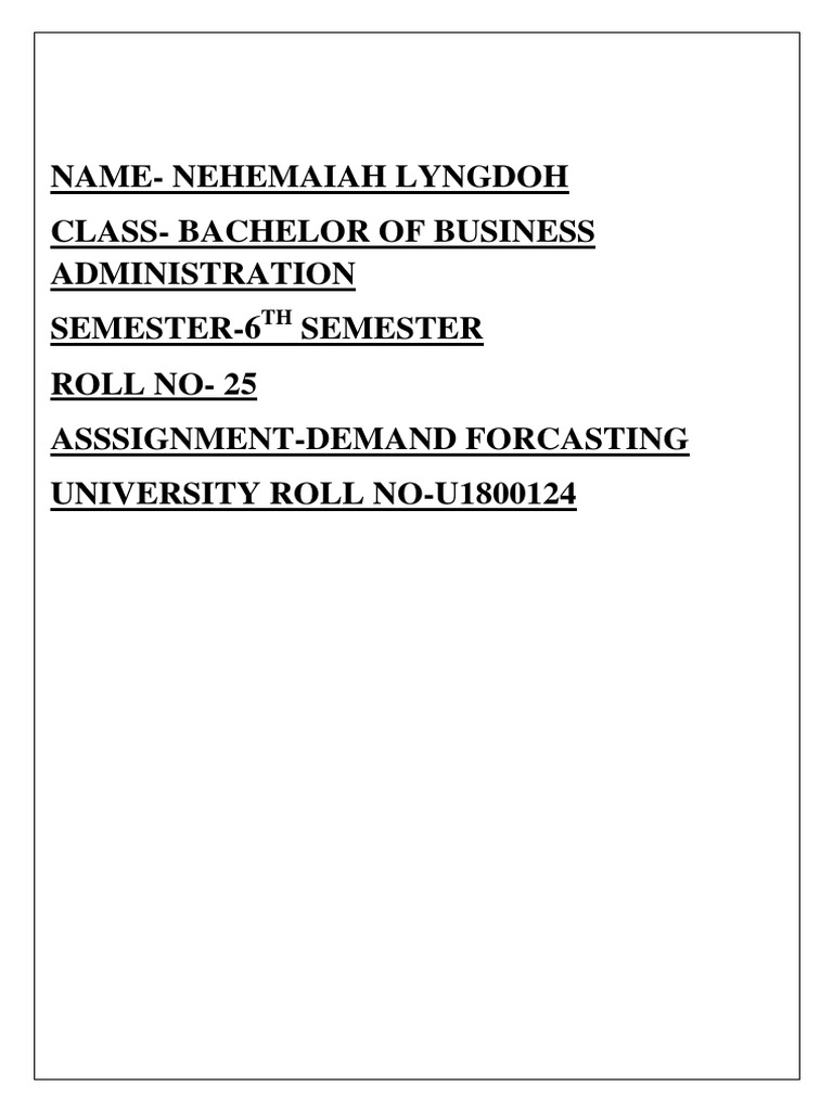 Demand Forecasting Pdf Linear Regression Forecasting