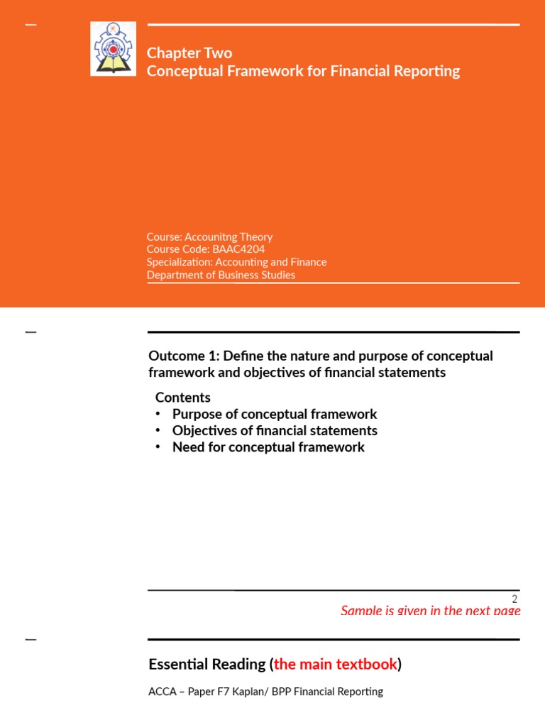 Conceptual Framework - Chapter 2 | PDF | Financial Statement ...