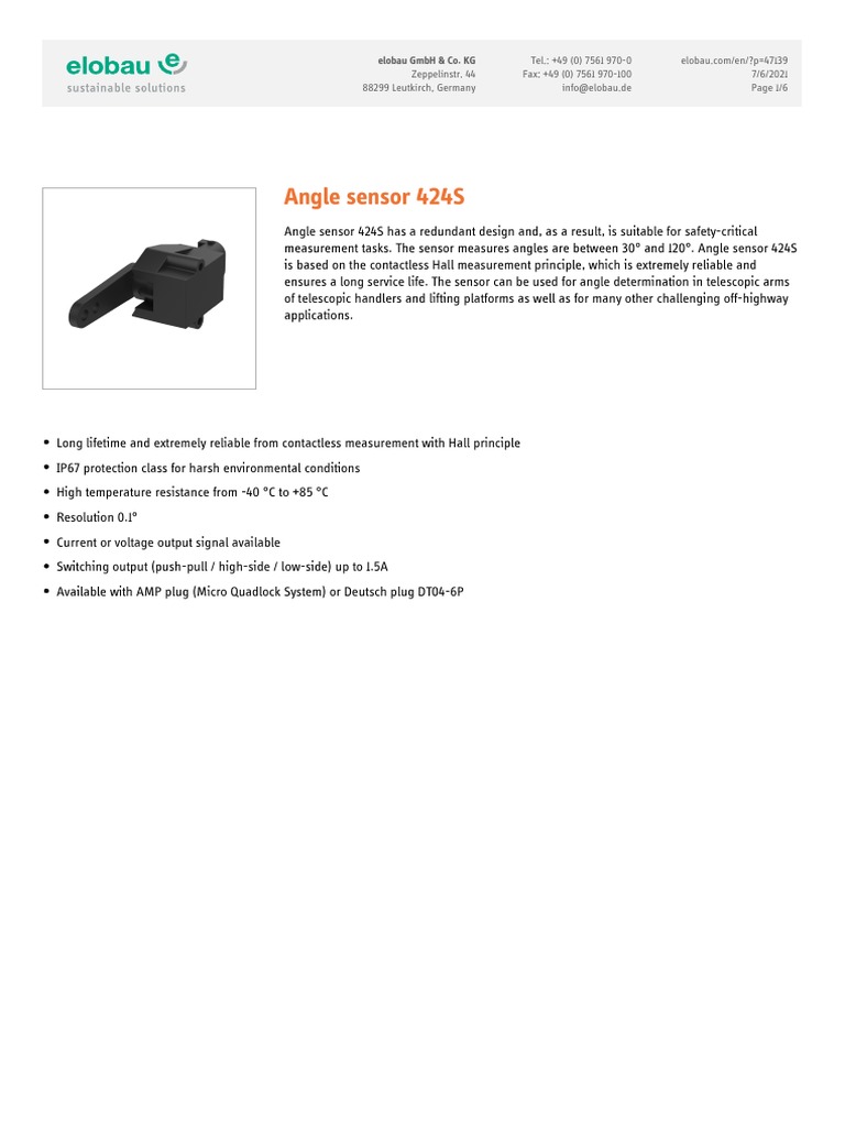 Angle Sensor 424s | PDF