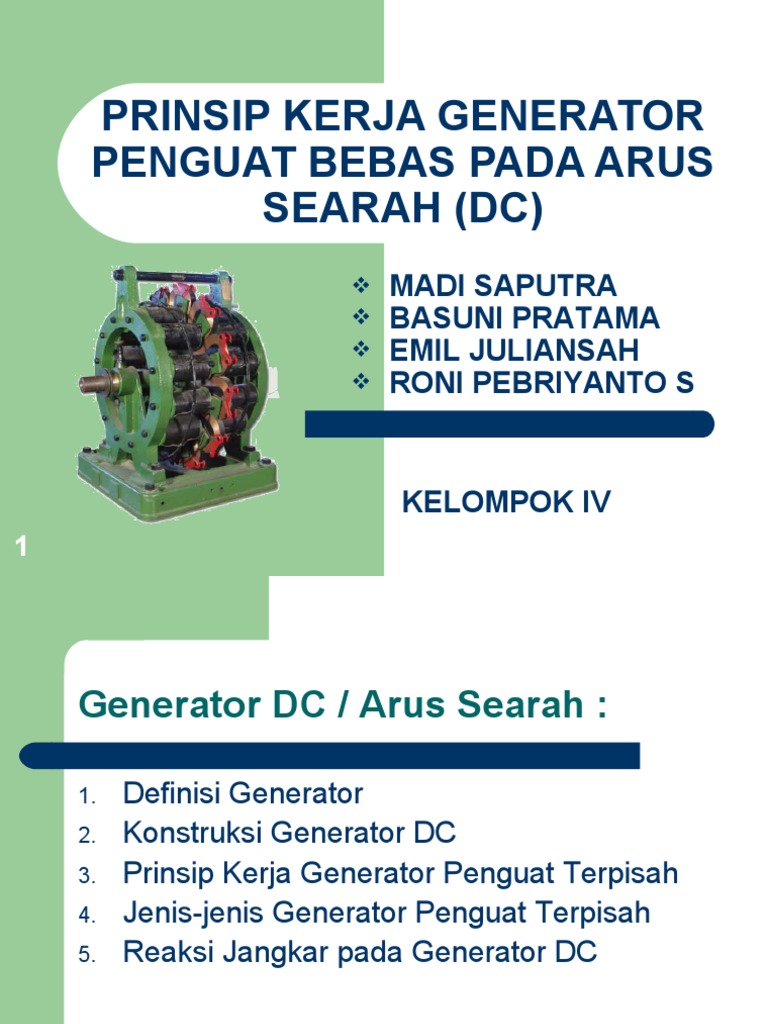 Prinsip Kerja Generator DC Penguat Terpisah | PDF