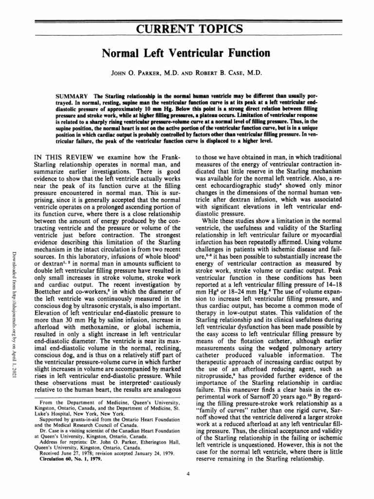Normal Left Ventricular Function: Current Topics | PDF | Ventricle ...
