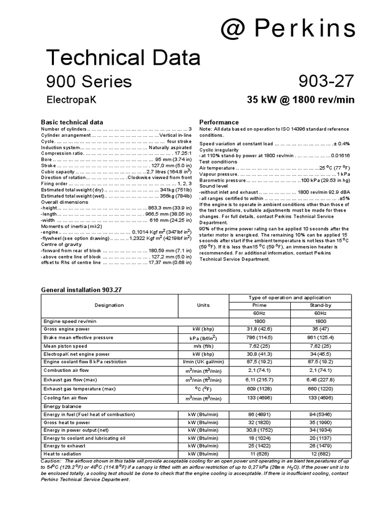 Technical Data: @perkins | PDF | Horsepower | Engines