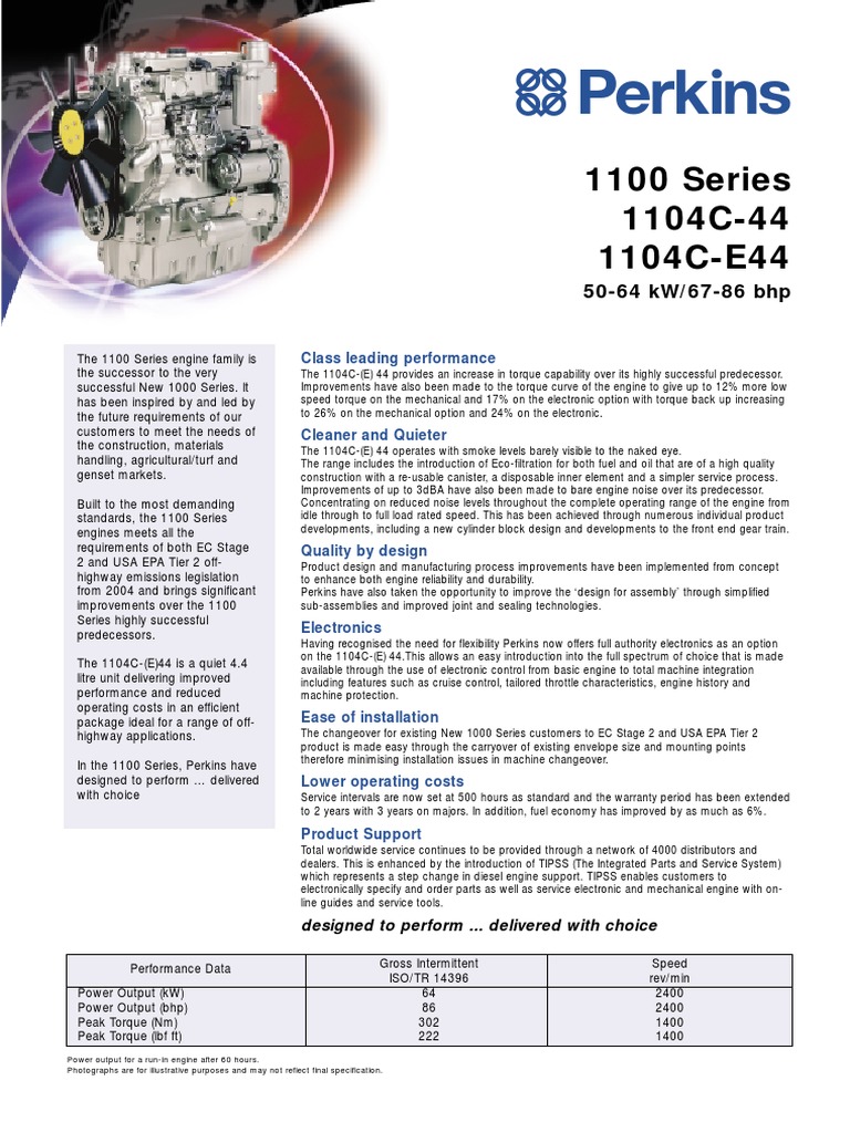 @perkins: 1100 Series 1104C-44 1104C-E44 | PDF | Engines | Vehicle ...