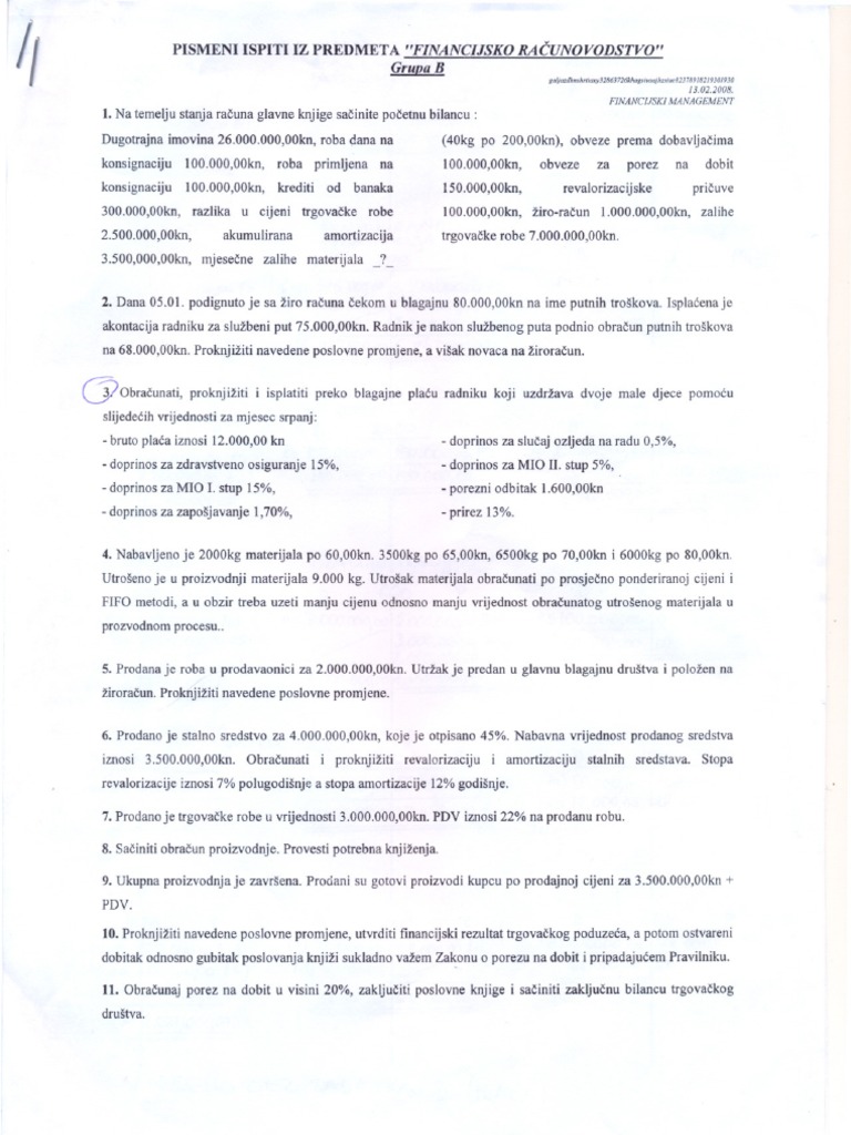 Zadaci Racunovodstvo | PDF