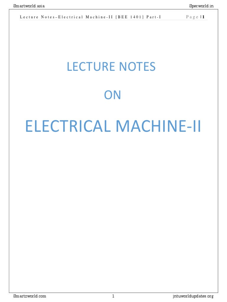 Electrical-Machines-II - 2 M1 | PDF | Electric Motor | Electric Generator