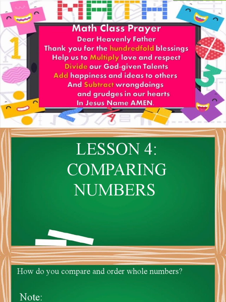 Comparing and Ordering Whole Numbers | PDF | Teaching Methods & Materials