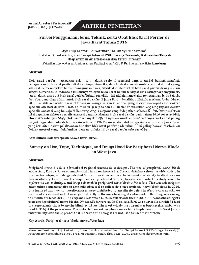 Blok Saraf Perifer | PDF