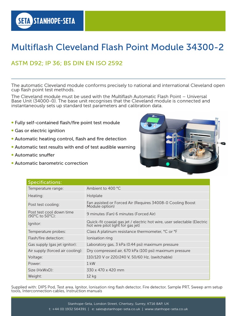 Multiflash Cleveland Flash Point Module 34300-2: Astm D92 Ip 36 Bs Din ...