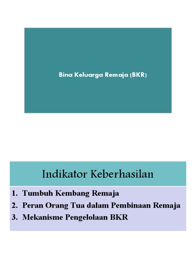 Bina Keluarga Remaja (BKR) | PDF