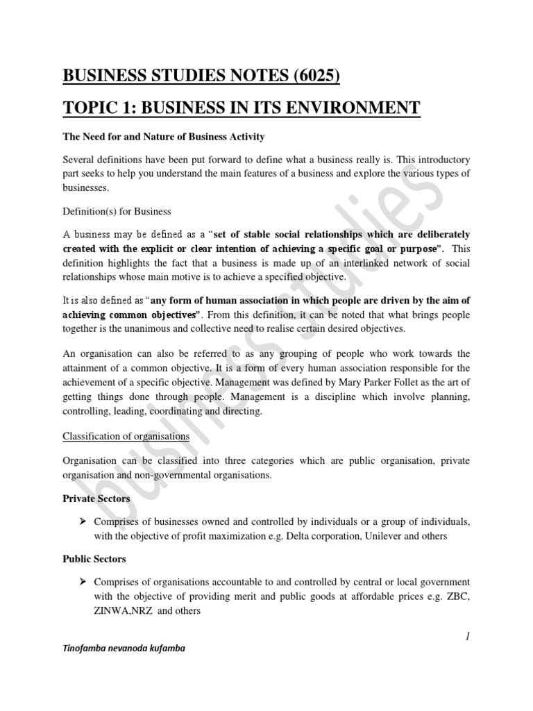 Business Studies Notes | PDF | Partnership | Limited Company